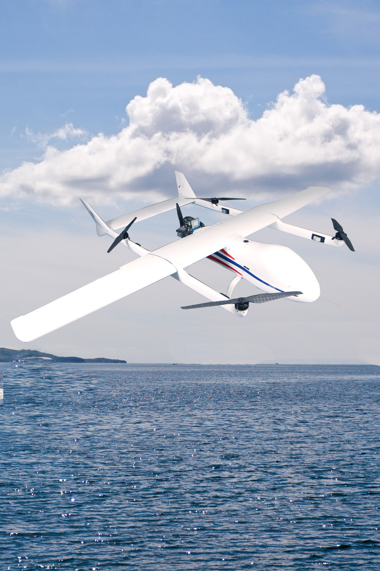 Dual Vertical Tail jarak jauh Vtol UAV Unmanned Aerial Vehicle Dengan ...